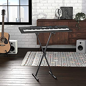 Amazon Basics Classic Adjustable Keyboard and Piano Single-X-Shape Stand, Black
