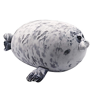 Fortuning's JDS 17.6" Cute Seal Plush Pillow Realistic Cotton Stuffed Animal Plush Toy Lovely Ocean Plushies Animal Hugging Pillow Cushion