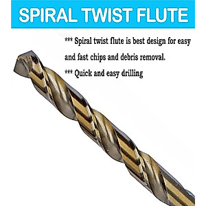 Cobalt Drill Bit 50Pcs 1/2 in. HSS Co M35 Jobber Length Twist Drill Steel Metal