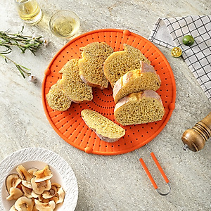 Splatter Guards for Frying, Ohola Grease Splatter Guard, Heat- Resistant Splatter Screen for Frying Pan, Silicone Splatter Guard Screen for Cooking, BPA Free and Dishwasher Safe (Stylish Orange)