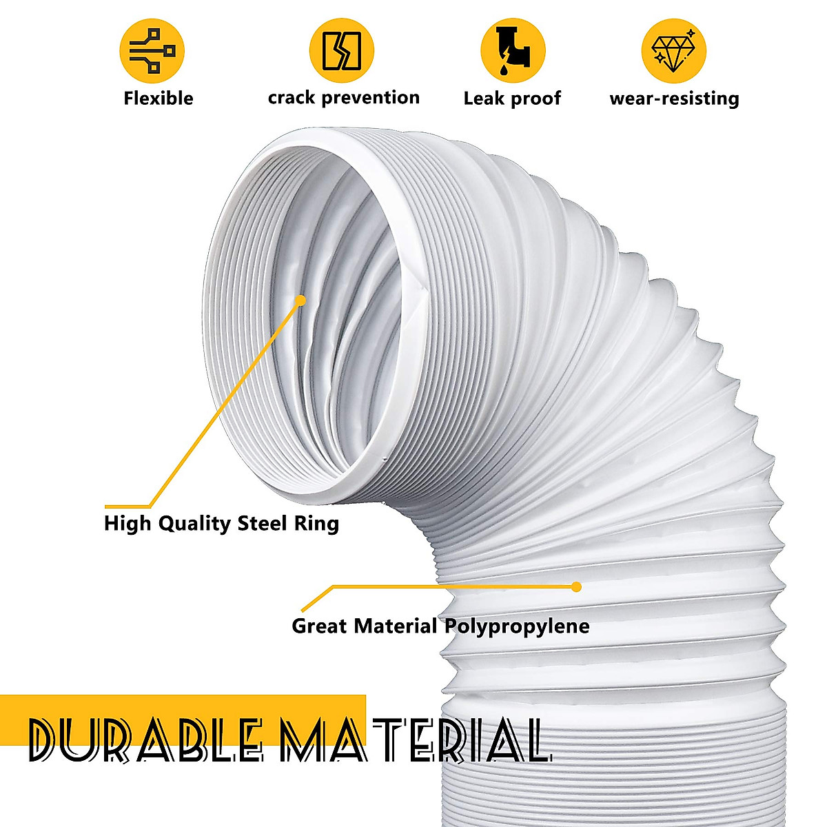 BJADE'S Air Conditioner Hose,Portable Air Conditioner Exhaust Hose 5.9" Diameter - 78" Long,Anti-Clockwise Compatible with Delonghi,Haier,LG and More