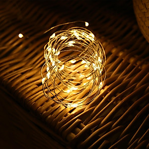 6 Pack Fairy Lights Battery Operated String Lights 7ft 20 Led Mason Jar Lights Waterproof Silver Wire Light Fireflies DIY Party Wedding Christmas Valentines Day Decoration(6 Pack,Warm White)