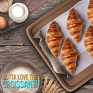 NutriChef Kitchen Oven Non Stick Carbon Steel Tray Sheet 6 Piece Bakeware Set with Cookie Tray, Cake Pan, Muffin Pan, and Bread Loaf Pan Gold (2 Pack)