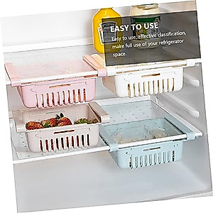 Amosfun 4pcs Storage Rack Fridge Space Saver Drawers Pallet Racking Refrigerator Out Bin Sliding Refrigerator Drawers Refrigerator Containers Pull Out Fridge Drawer Vegetable Pp Fruit Box