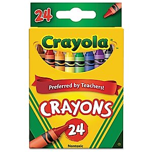 Crayola 523024 Classic Color Crayons, Peggable Retail Pack, 24 Colors