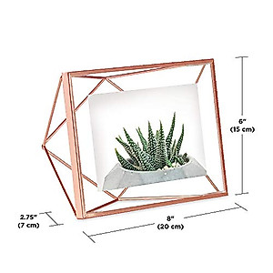 Umbra Prisma Picture Frame, 4 x 6 Photo Display for Desk or Wall, Copper