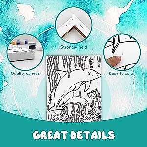 3 Pack Paint by Numbers for Kids Ages 8-12, Pre-Drawn Canvas Painting, Includes 8x10 inch Framed Canvas with 18 Acrylic Paints, 5 Brushes for Kids, Perfect Creative Gifts & Arts and Crafts for Teens.