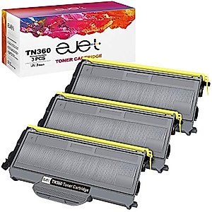 ejet TN360 TN-360 TN330 Toner Cartridge Page Yield Up to 2,600 Pages, High Yield Compatible for Brother TN360 TN330 TN-360 for DCP-7040 DCP-7030 MFC-7840W HL-2140 MFC-7340 MFC-7440N HL-2170W, 3 Black