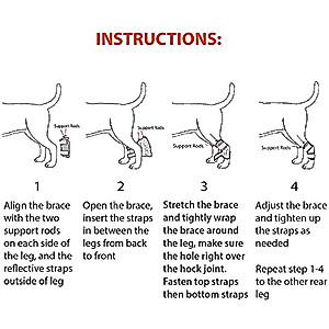 NeoAlly Super Supportive Dog Braces for Rear Leg and Hock Joint with Dual Metal Spring Strips Stabilize Canine hind Legs from Wound, Injury, Sprains, Arthritis (XL Pair)
