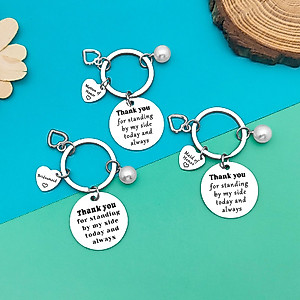 10Pcs Bridesmaid Gifts Keychain Include 8 Bridesmaid Keychain 1 Maid of Honor 1 Matron of Honor Keychain Wedding Gifts for Maid of Honor Bride Tribe Thank You Bridal Party Bachelorette Party Favor