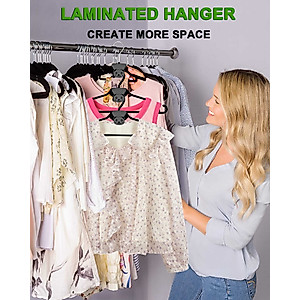 Space Saving Hanger Closet Organizer, Ultra- Premium ABS Hangers Hooks for Heavy Clothes Create Up to 5X Closet Space, Clips Fits All Hangers, College Dorm Room Essentials 18 Value Pack