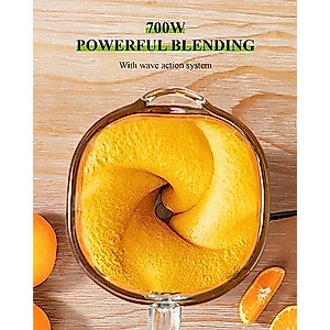 KIDISLE Retro Blenders for Kitchen, 34oz Glass Jar, 700W Smoothie Blender for Shakes and Smoothies, 3 Adjustable Speed for Milkshake, Ice Crush, Puree and Frozen Fruit, White