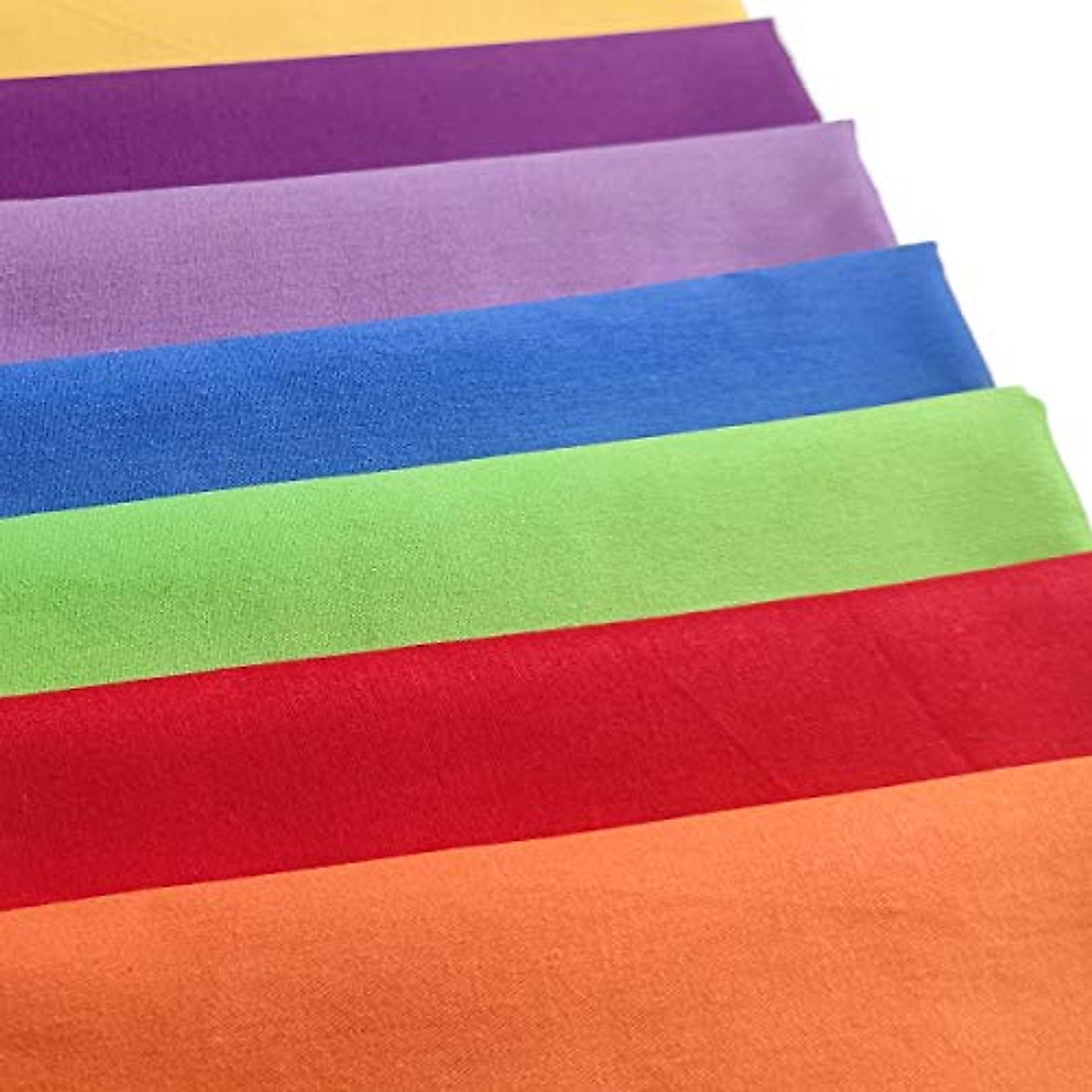 Gnognauq 7pcs 18" x 22" Rainbow Printed Plain Pure Cotton Fabric Pre-Cut Patchwork Fabric Bundles Sewing Square for DIY Sewing Quilting Handmade Scrapbooking