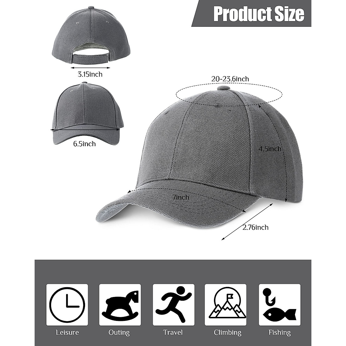 23 Pieces Blank Baseball Caps Bulk Running Retro Adjustable Plain Sports Unisex Trucker Hats for Women Man Multi Colored