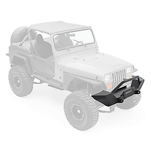 Smittybilt XRC Rock Crawler Winch Front Bumper with Grille Guard and D-ring Mounts (Black) - 76801