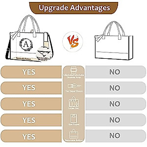 QLOVEA Thank You Gifts for Women, Birthday Gifts for Women, Personalized Monogrammed Canvas Travel Beach Tote Bag with Strap, Reusable Grocery Bags-Gifts for Wedding Bridemaids Friend Teacher Letter K