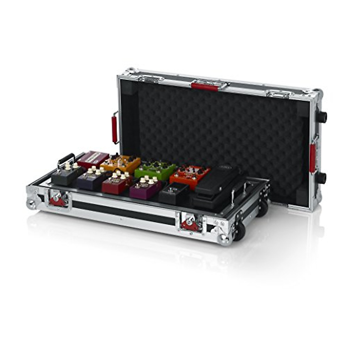 Gator Cases G-TOUR Series Gutiar Pedal board with ATA Road Case, Wheels and Pull Handle; Large: 24" x 11" (G-TOUR PEDALBOARD-LGW) , Black