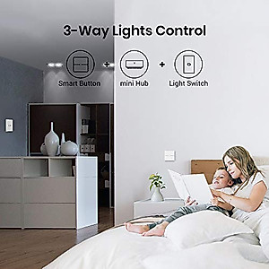 BroadLink Wireless Smart Button, Remote Control Switch for Smart Home Devices and Scene Control, 3-Way Lights Control with Smart Light Switch, Works with IFTTT (Smart Button)
