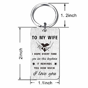 Gezxin Valentines's Day Gifts for Wife- Romantic Wife Birthday Anniversary Keychain from Husband- Mother's Day Gifts for Wife Easter Christmas Xmas Wedding Day