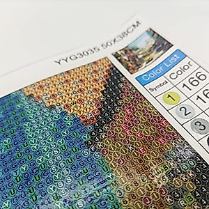 LANDFAIR Diamond Painting Kits - 15x20 inch Round Full Drill Mediterranean Morning Diamond Art Kits for Adults