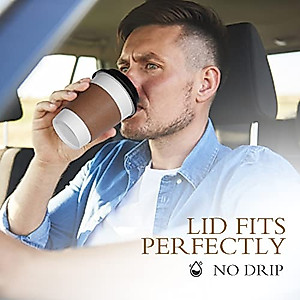 Ginkgo [100 Pack 12 oz + 100 Pack 16 oz Disposable Thickened Paper Coffee Cups with Lids and Sleeves