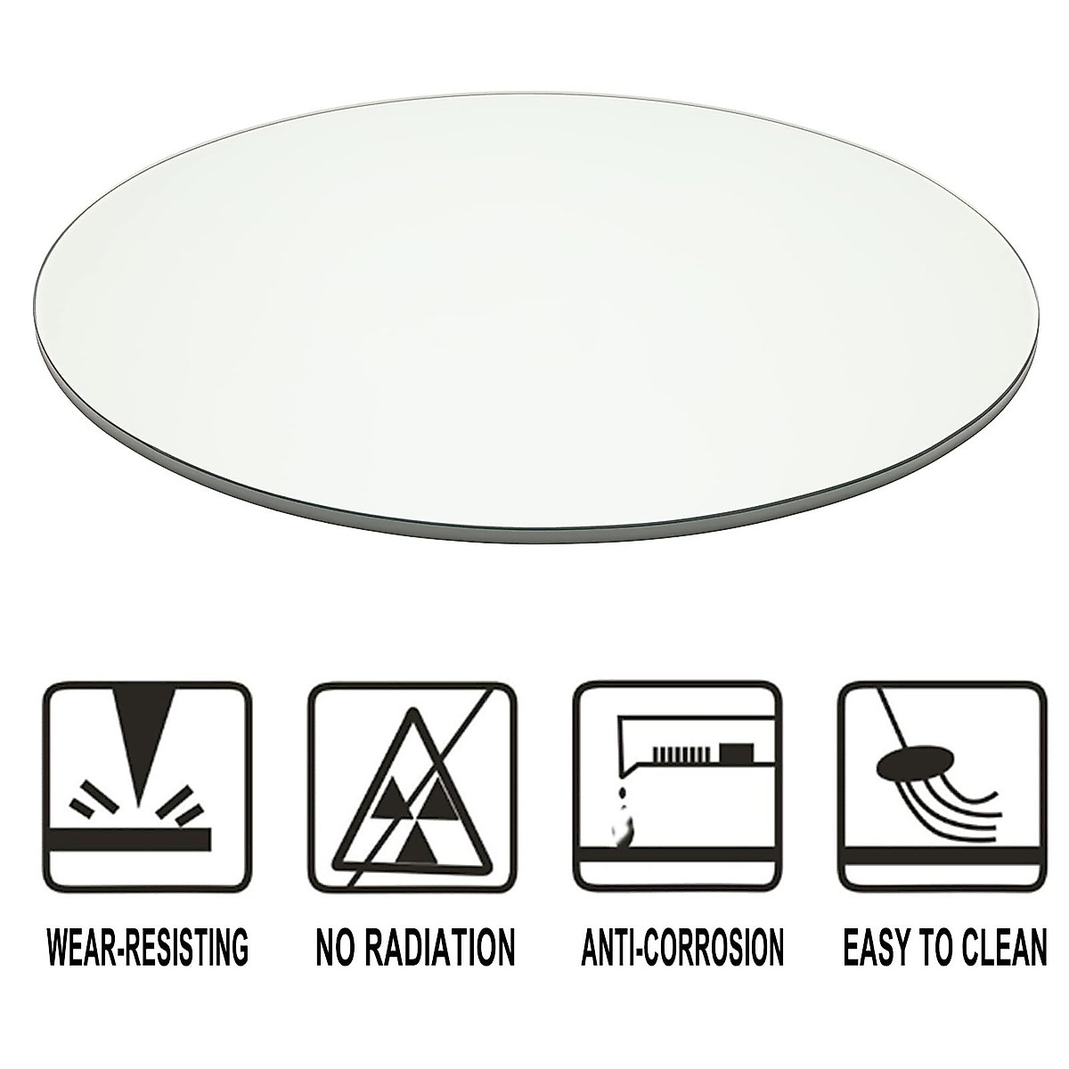 SAGIDAR Round Tempered Glass, Tempered Glass Round Table Top, Round Glass Table Top, Round Dining Table, Glass Dining Transparent Round Glass Table Top, 15IN 20IN 30IN 35IN 40IN