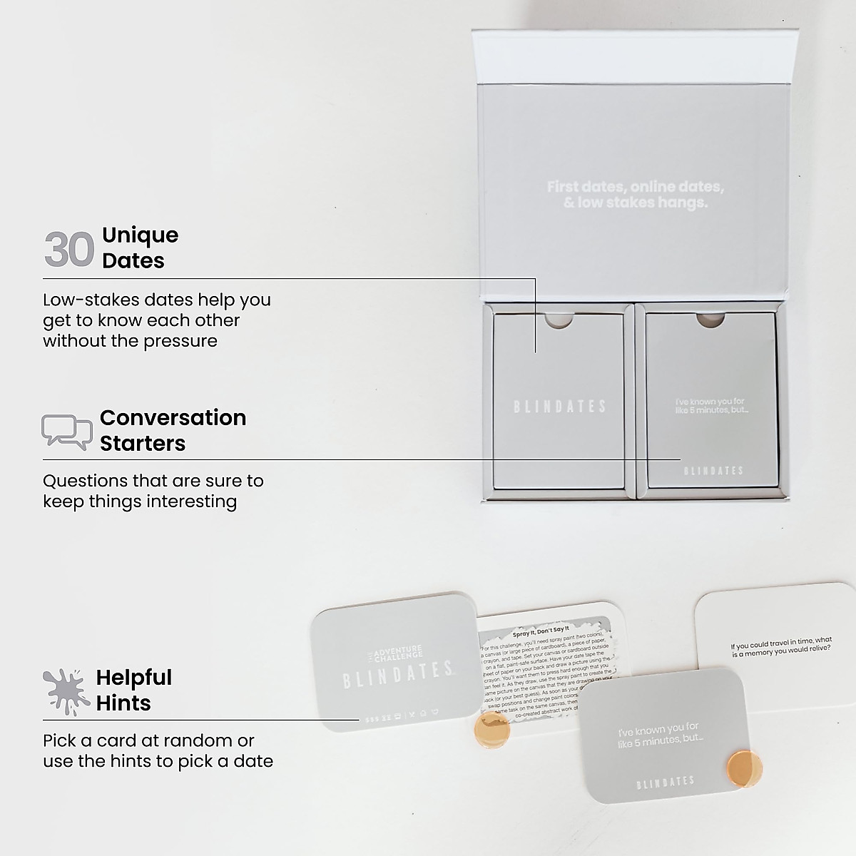 The Adventure Challenge Blind Dates Deluxe Edition, 30 Conversation Starters Plus 30 Scratch-Off First Dates, Online Dates, Date Night Ideas for First Dates and New Couples