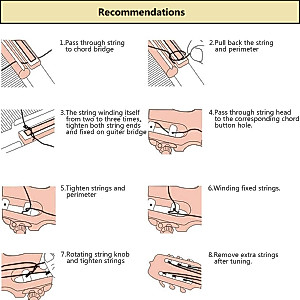 TUOREN 5 Sets of 6 String Guitar Strings Replacement Nylon String for Classical Guitar (3 Clear Nylon and 3 Nylon Core Alloy Winding)