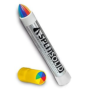 SPLIT SOLID Paint Marker - Multicolored, Permanent & Waterproof. Writes Vibrant Blended Colors on Rock, Glass, Metal, Fabric, Concrete, Stone, and More. Graffiti Art on All Surfaces