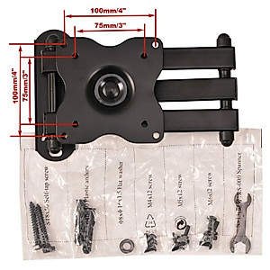 VideoSecu TV Wall Mount Monitor Bracket with Full Motion Articulating Tilt Arm 15" Extension for Most 27" 30" 32" 35" 37" 39" 40" LCD LED TVs with VESA 200x200 ML14B WS2