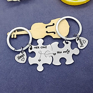 Vadaka Couple Keychain Gifts for Girlfriend Boyfriend Puzzle Couple Keychain for Him Her Matching Couple Keychain set Couples Jewelry Gift for Valentines Day Anniversary Christmas