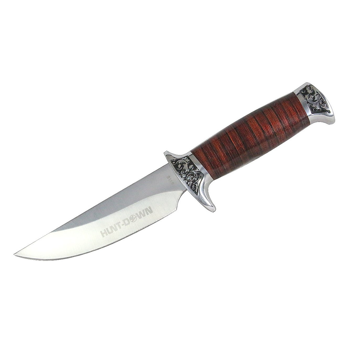 HUNT-DOWN 8" fixed Blade Hunting Knife with Nylon Sheath
