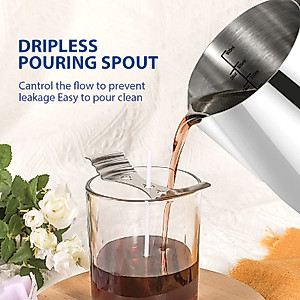 SAEUYVB 32oz Stainless Steel Wax Melting Pot with Heat-Resistant Handle and Dripless Pouring Spout for Candle Making