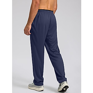 G Gradual Men's Sweatpants Mesh Lightweight with Zip Pockets Breathable Quick Dry Athletic Pants for Workout Running (Navy, Medium)