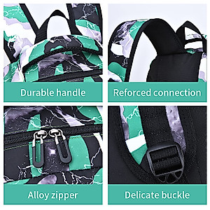 Yvechus Camo Backpack for Kids, Lightweight Camo Backpack Elementary Middle School Backpack Water Repellent Bookbag (Camo Green 2 in 1)