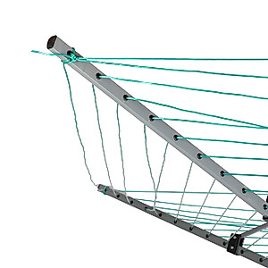 ISXACFF Rotary Outdoor Umbrella Drying Rack Umbrella Clothesline Rotary Dryers Clothes Line 4 Arms Height Adjustable Foldable Retracting 12 Lines with 165ft Clothesline