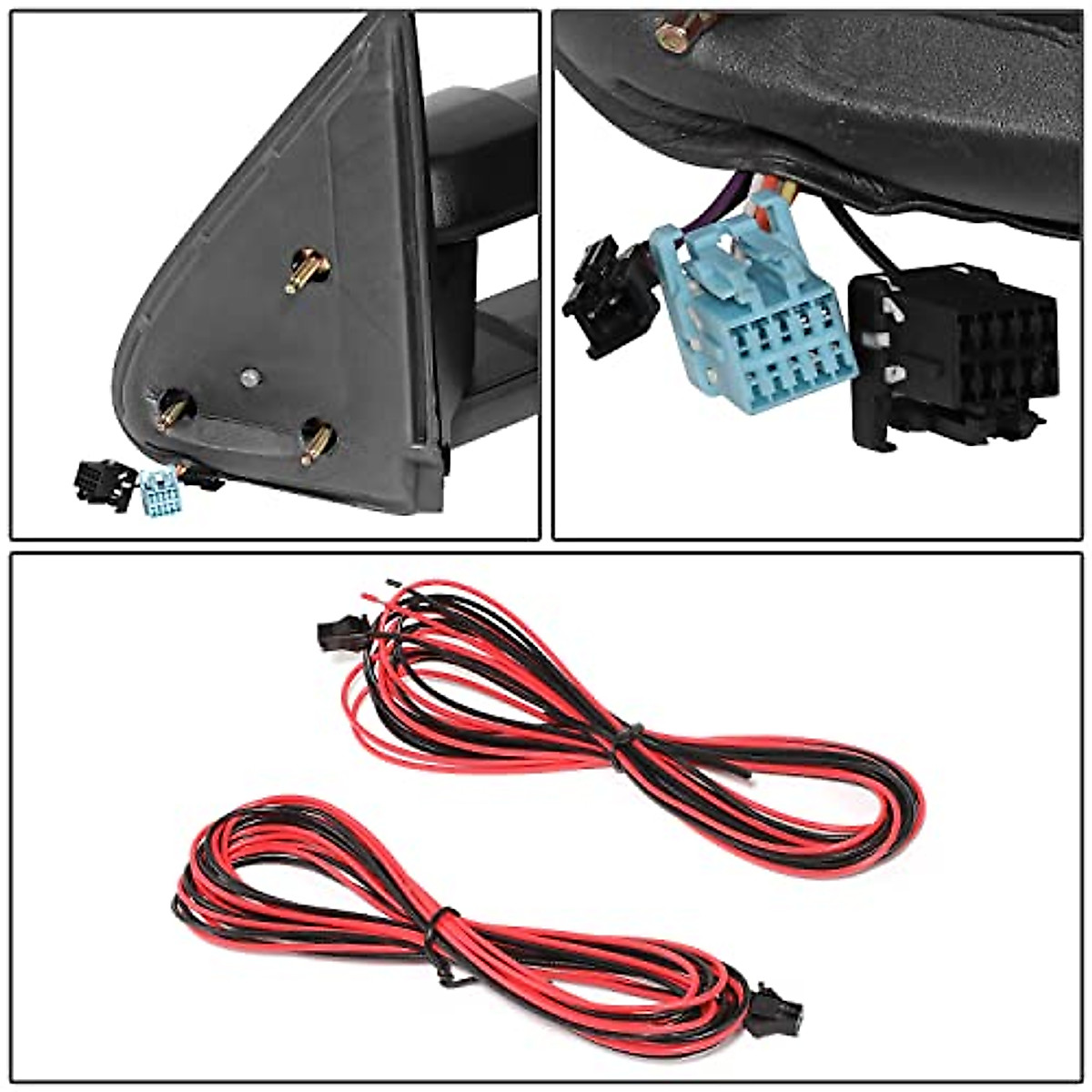 DNA Motoring TWM-015-T888-BK-SM Pair Towing Mirrors Compatible With 03-06 Silverado/Suburban/Avalanche/Tahoe/Sierra/Yukon/Escalade Powered Heated Telescopic Mirrors w/Turn Signal