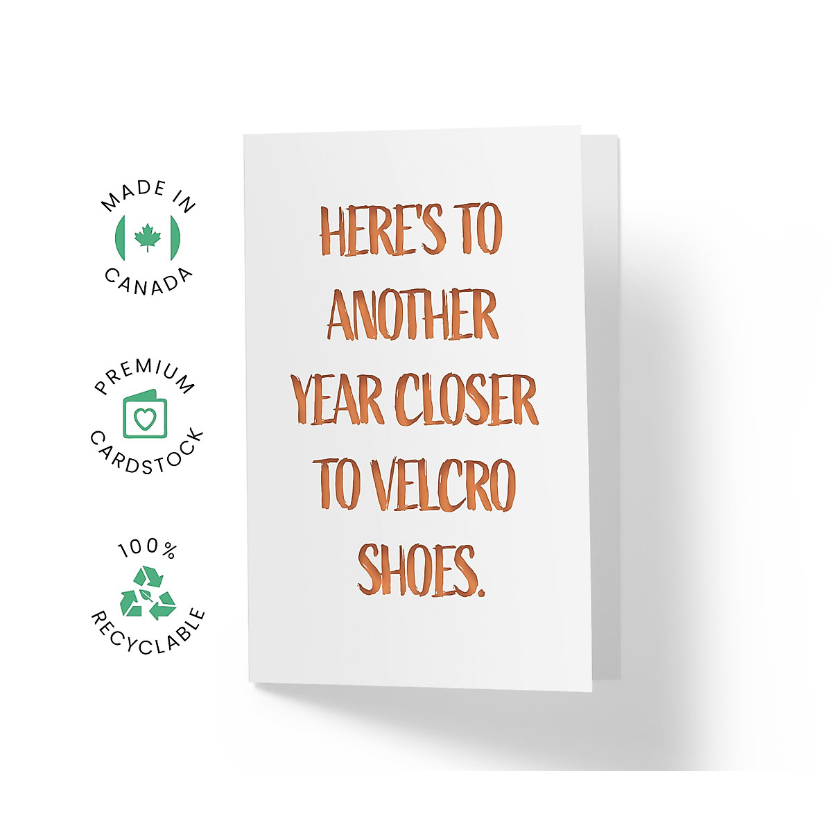 Karto Funny Birthday Card for Men Women, Large 5.5 x 8.5 Happy Birthday Card for Him Her, Birthday Card for Dad Mom Husband Wife, 50th 60th 70th 80th - Velcro Shoes