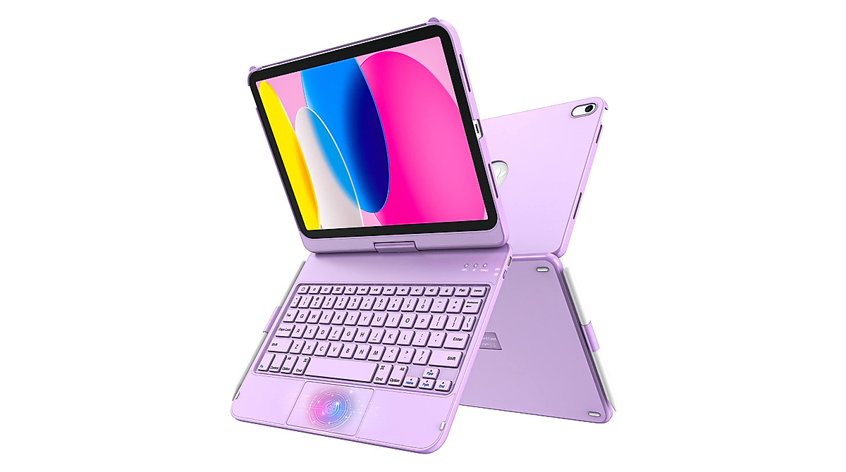GGH Touchpad Keyboard Case for iPad 10th Gen - Light Purple
