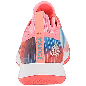 adidas Women's Defiant Generation Tennis Shoe, Turbo/Silver Metallic/White, 7.5