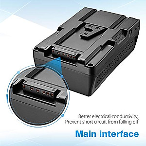 Powerextra 190Wh (13400mAh) V Mount V-Lock Battery with D-tap Output Cable and D-Tap Charger Compatible Video Camera Camcorder Broadcast LED Light