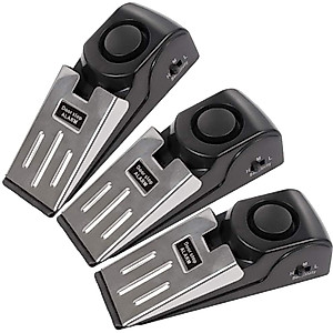 TOWODE Upgraded Door Stop Alarm 3-Pack, Door Stoppers Security Alarm with 120 dB - Great Gift for Traveling Hotel Home Apartment Door Stopper Security Tools