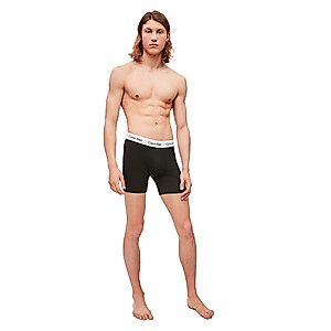 Calvin Klein Men's 3 Pack Cotton Stretch Boxer Briefs, Black, M
