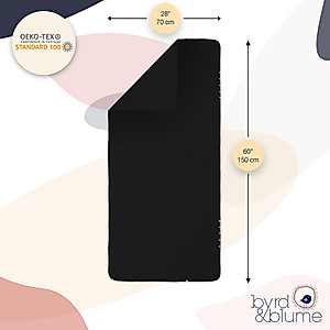 Byrd & Blume Maternity Nursing Cover Breathable Lightweight Breastfeeding Cover Wrap Shawl Scarf Poncho Adjustable Snaps Full 360 Degree Coverage Stroller Blanket Infant Car Seat Canopy (Black)