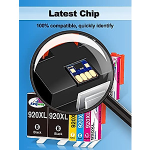 920XL Ink Cartridges of KINGWAY, Replacement for hp 920xl Ink cartridges Combo Pack to Work with Officejet 6500a 6500 6000 7500 7500a 7000 Printer (4 Black,2 Cyan,2 Magenta,2 Yellow,10-Pack)