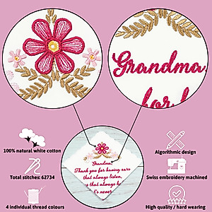 W&F GIFT Grandmother Of The Bride Wedding Handkerchief for Grandma from Granddaughter.