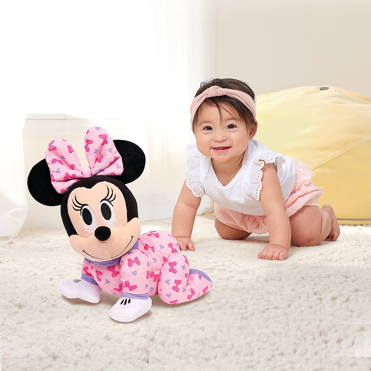 Disney Baby Musical Crawling Pals Plush, Minnie, Officially Licensed Kids Toys for Ages 09 Month by Just Play
