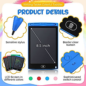 16 Pieces LCD Writing Tablet Doodle Pad for Kids 8.5 Inch LCD Drawing Board Colorful Reusable Writing Tablet for Girl Boy Toddlers Educational Toy Gift, 4 Color (Blue, Green, Pink, Red)