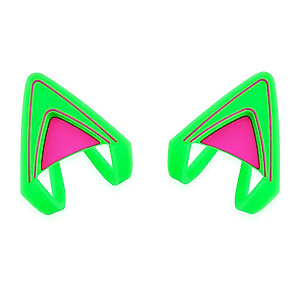 Glow in Dark Silicone Cat Kitty Ears Lovely Fluorescent Cat Ears Compatible for Bose/Razer/HyperX/Corsair/SteelSeries Arctis/Edifier Gaming Headphones (Green)