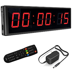 LED Digital Countdown Wall Clock Fitness Timer Stopwatch for Gym (2.3inch Digital High)